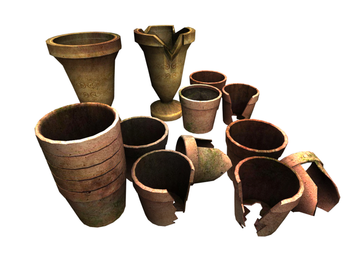 Second Life Marketplace - 12 -DRD- MM1 - Old Flowerpots