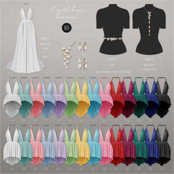 Second Life Marketplace - BEO - Crystal drops gacha_Necklace[Bodychain ...
