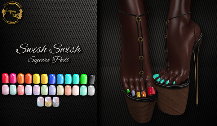 Second Life Marketplace - ~GD~Swish Swish(Square Pedi) - Belleza Mesh Feet