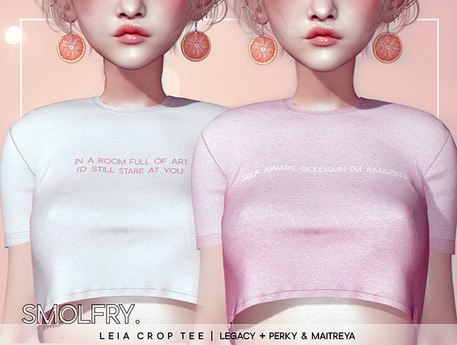 Second Life Marketplace - Smolfry. // Leia Crop Stare Tee [Add Me]