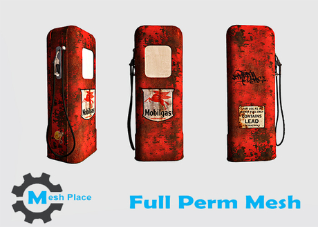 Second Life Marketplace - Mesh Place - Old Gas Pump - Full Perm Mesh