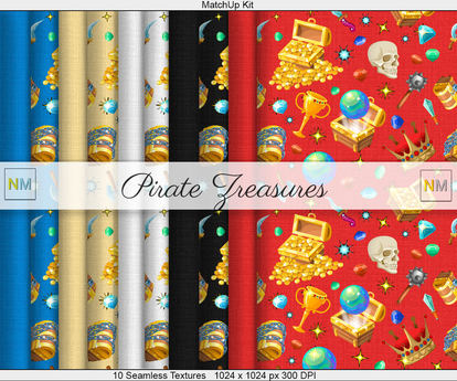 Second Life Marketplace - Pirate Treasures Matchup Kit 10 Seamless ...
