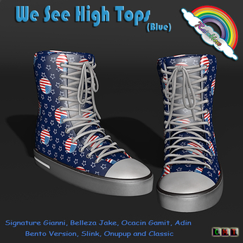 Second Life Marketplace - ((RBS)) We See High Tops (Blue) Teen Man