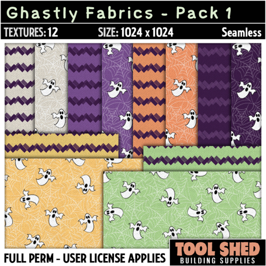 Second Life Marketplace - Tool Shed - Ghastly Fabrics - Pack 1 ...