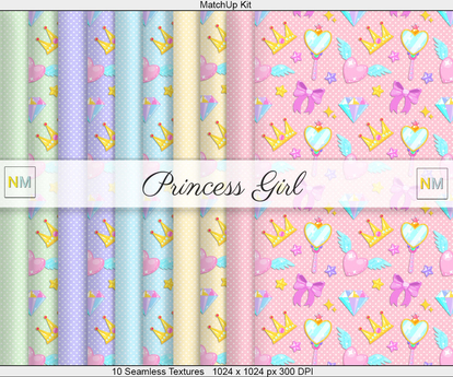 Second Life Marketplace - Princess Girl Matchup Kit 10 Seamless ...