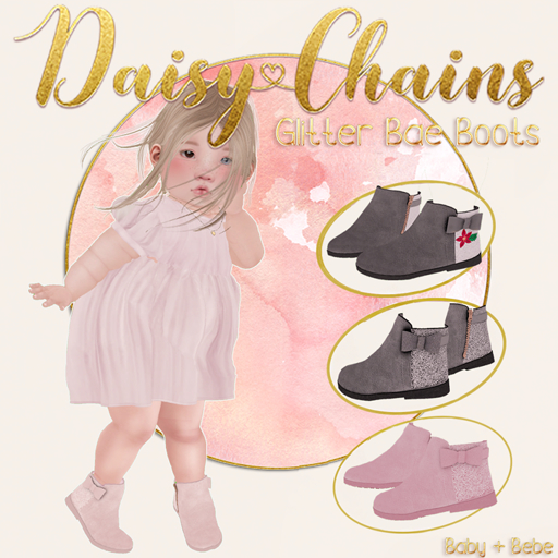 Second Life Marketplace - { Daisy Chains } Glitter Bae Boots - Sky (Unpack Me!)