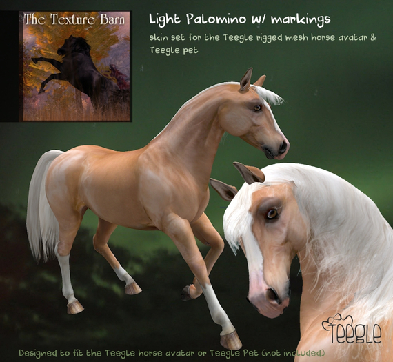 Second Life Marketplace - Teegle Horse TeeglePet Texture Pack - Light ...