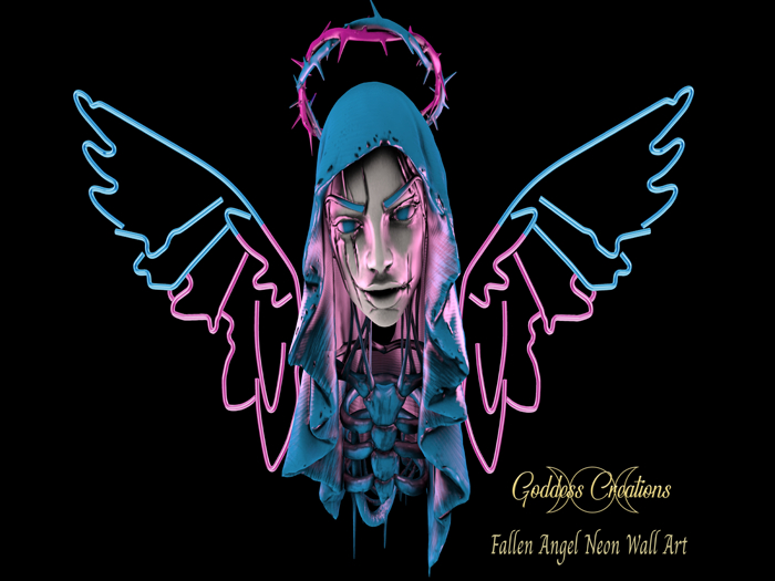 Second Life Marketplace - )O( GC: Fallen Angel Neon Wall Art.