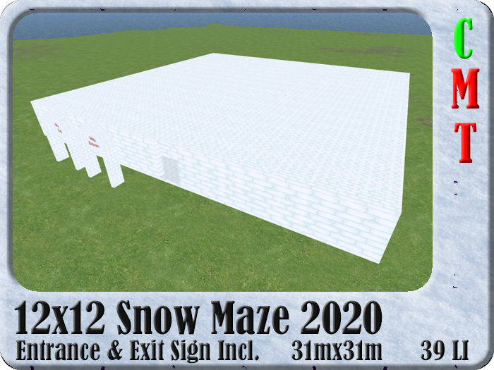Second Life Marketplace - *TGA* 12x12 Snow Maze v2020xCx