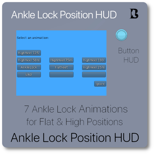 Second Life Marketplace - Bento Ankle Lock HUD Flat & High Heel Positions