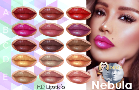 Second Life Marketplace - ::Modish:: Nebula-SetC- Genus Lipsticks