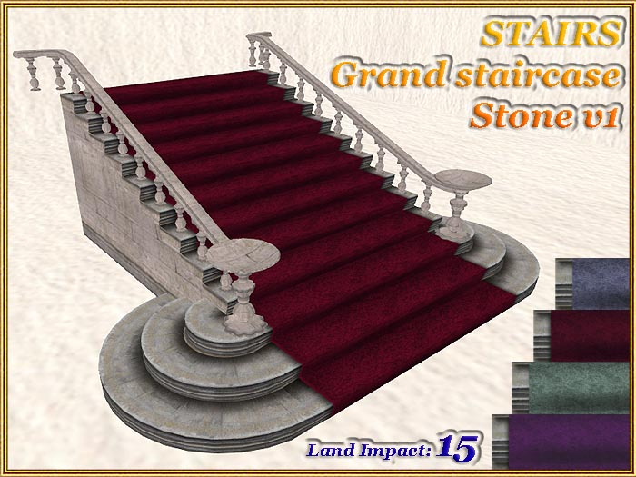 Second Life Marketplace - STAIR - Grand staircase - Stone v1 (15 LI ...