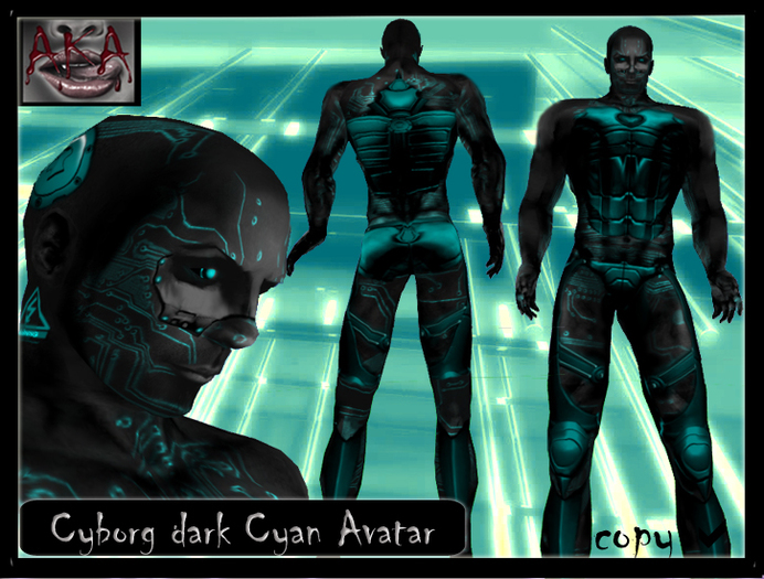 Second Life Marketplace - ..::AKA::.. Cyborg dark cyan male Avatar