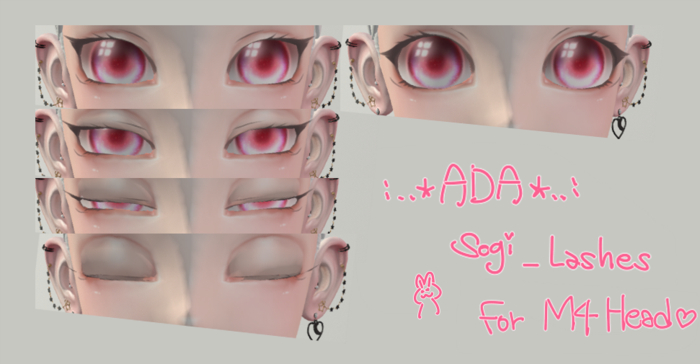 Second Life Marketplace - :..*ADA*..:_[Sogi_lashes] for Utilizator M4 Head
