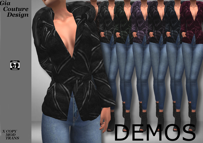 Second Life Marketplace - "GCD" Sera Belted Fur Coats DEMOS