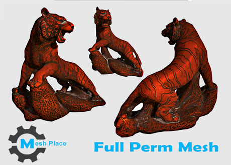 Second Life Marketplace - Mesh Place - Tiger Statue - Full Perm Mesh