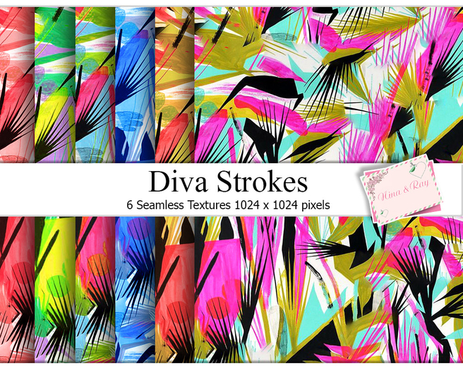 Second Life Marketplace - Diva Strokes - 6 Textures Seamless - NINA and ...