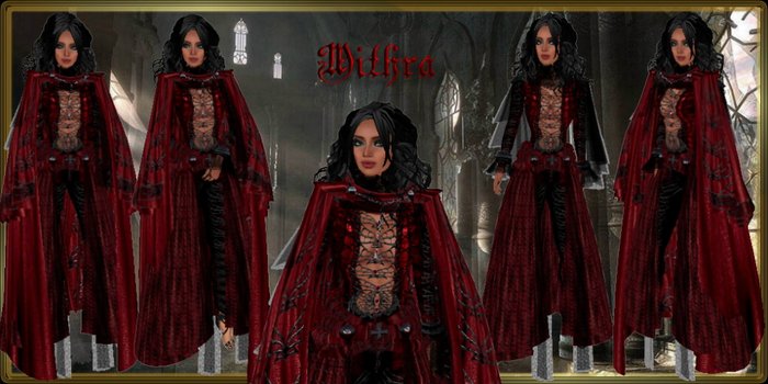 Second Life Marketplace - Mithra Gothic Red and black Outfit as shown