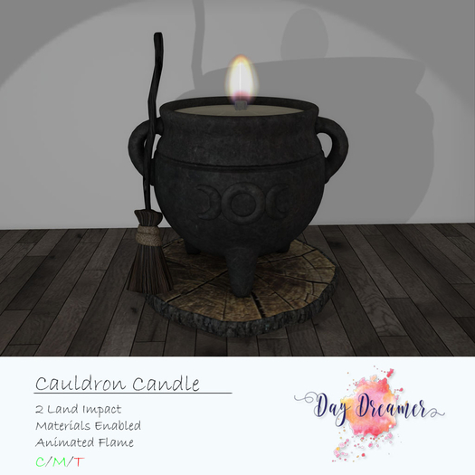 Second Life Marketplace - Day Dreamer - Cauldron Candle (boxed)