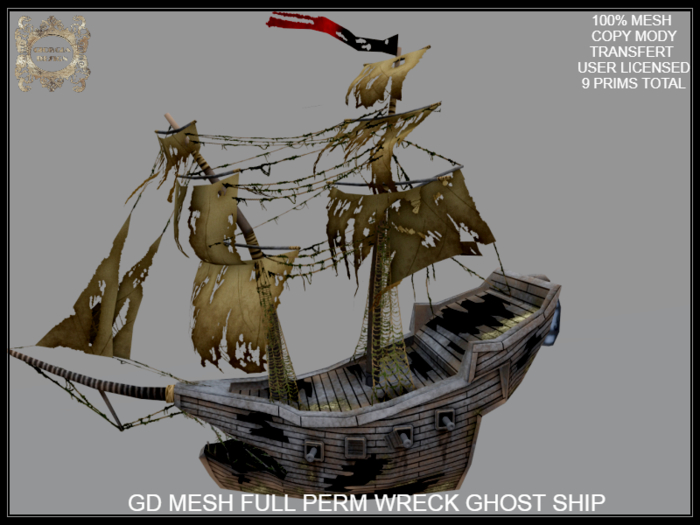 Second Life Marketplace - GD MESH FULL PERM WRECK GHOST SHIP