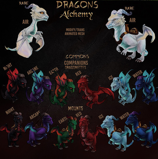 Second Life Marketplace - Alchemy - Dragon-Kin -Mount - RED [box]