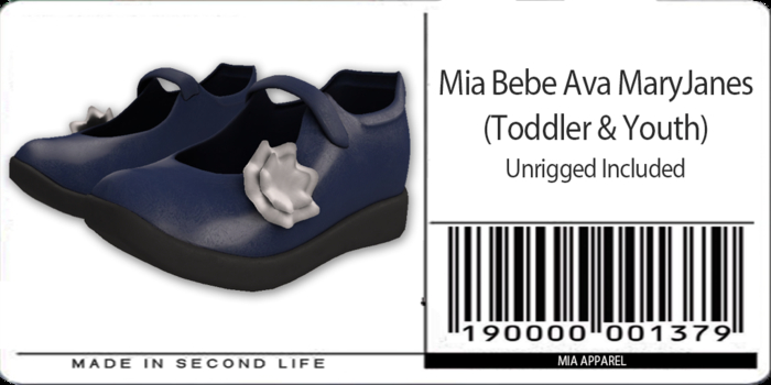Second Life Marketplace - Mia Bebe TODDLER & YOUTH Ava MaryJane Shoes ...