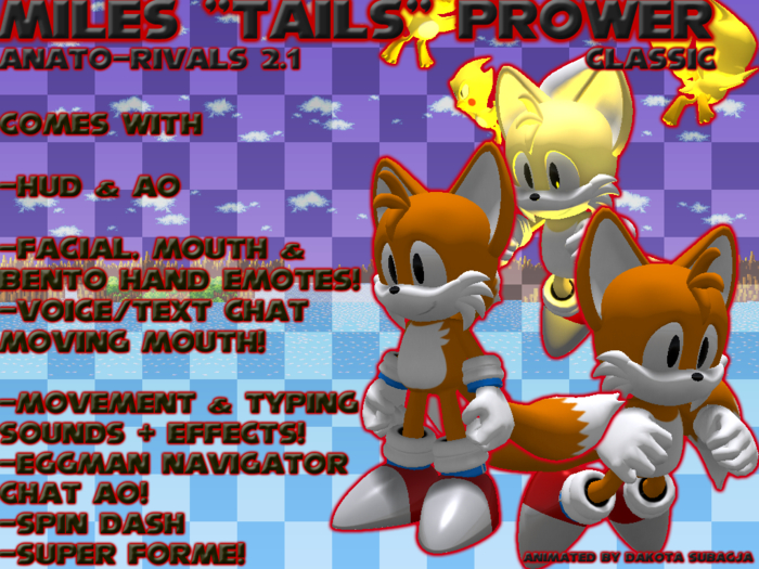 Second Life Marketplace - (LCD-Anato 2.1) Classic Miles "Tails" Prower ...