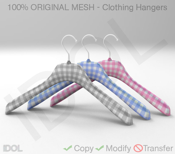 Second Life Marketplace - IDOL // Plaid Clothing Hangers Set / Original ...