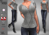 Second Life Marketplace - "GCD" Dallas Untied Collar Shirts Grey