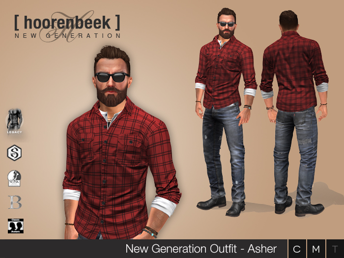 Second Life Marketplace - Complete Outfit - Asher - Signature, Legacy ...