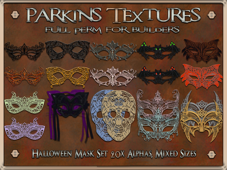 Second Life Marketplace - Parkins Textures - Halloween Mask Set - Alpha ...
