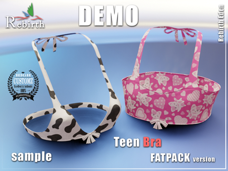 Second Life Marketplace - DEMO Bra for REBIRTH Eden body - FATPACK