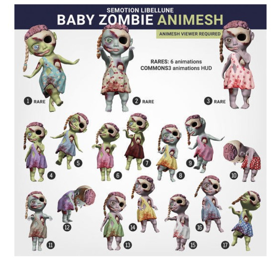 Second Life Marketplace - SEmotions Baby Zombie full set