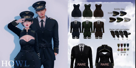 Second Life Marketplace - Howl - Military uniforms Female[M] NAVY