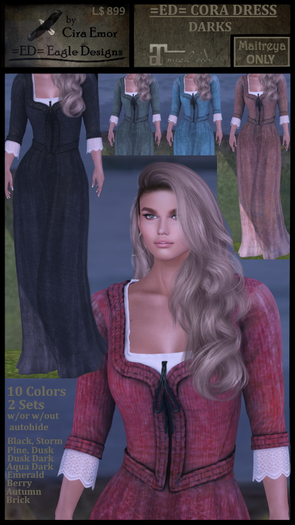 Second Life Marketplace - =ED= CORA DRESS - (10 Darks) - Maitreya