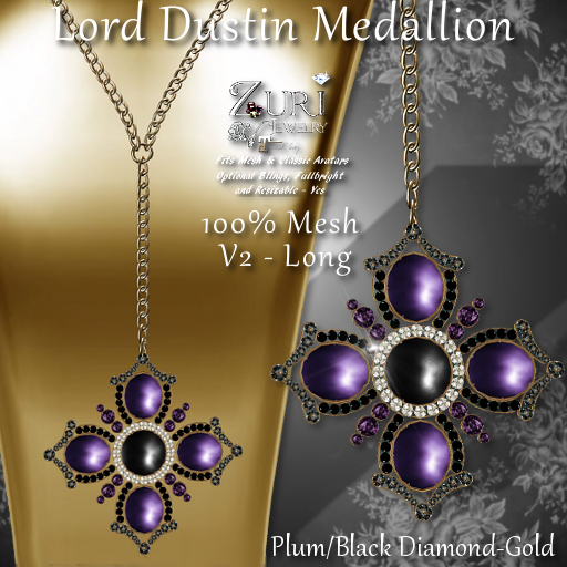 Second Life Marketplace - c. Zuri's Lord Dustin Mesh Medallion V2- Plum ...