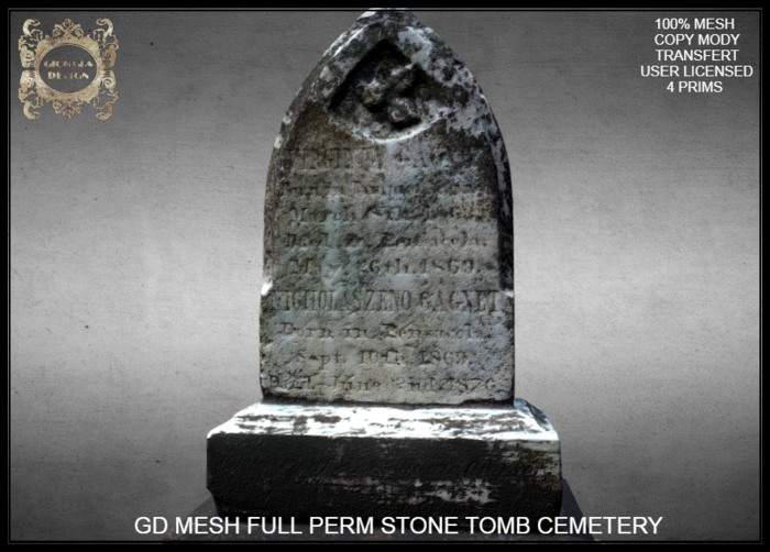 Second Life Marketplace - GD MESH FULL PERM STONE TOMB CEMETERY