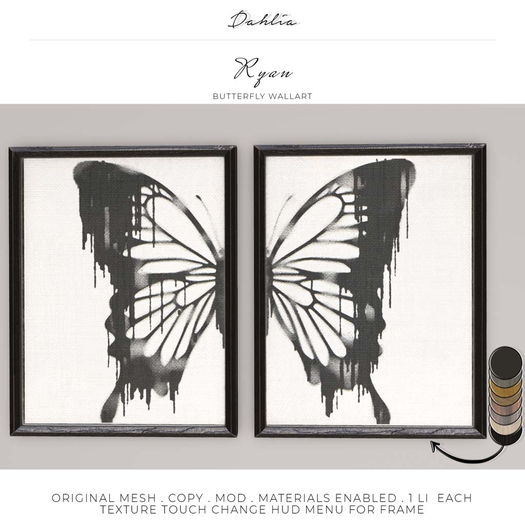 Second Life Marketplace - Dahlia - Ryan - Butterfly Wallart