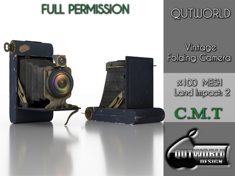 Second Life Marketplace - .::QUTWORLD Vintage Folding Camera::.FP