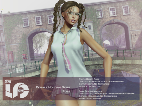 Second Life Marketplace - ACT5-577-Female Holding Skirt Pose BOXED