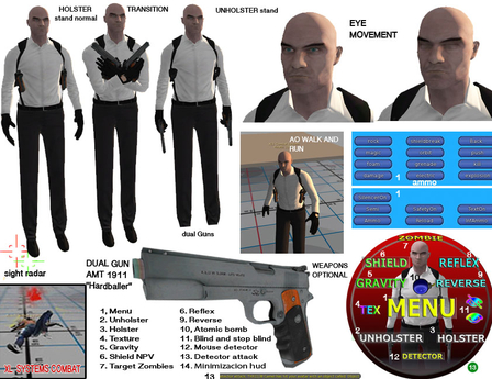 Second Life Marketplace - Hitman Avatar Agent 47 + AMT 1911 "Hardballer ...