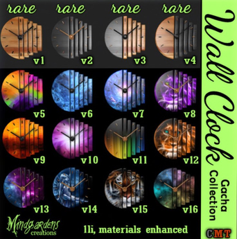 Second Life Marketplace - MG - Black Walnut Wall Clock v3 RARE