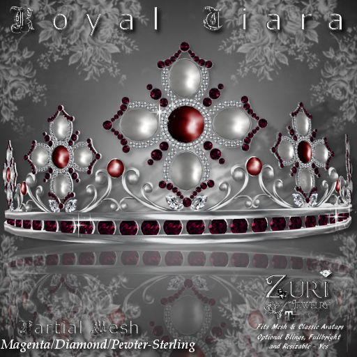 Second Life Marketplace - C-Zuri's Royal Tiara P-Mesh Magenta/Dia ...