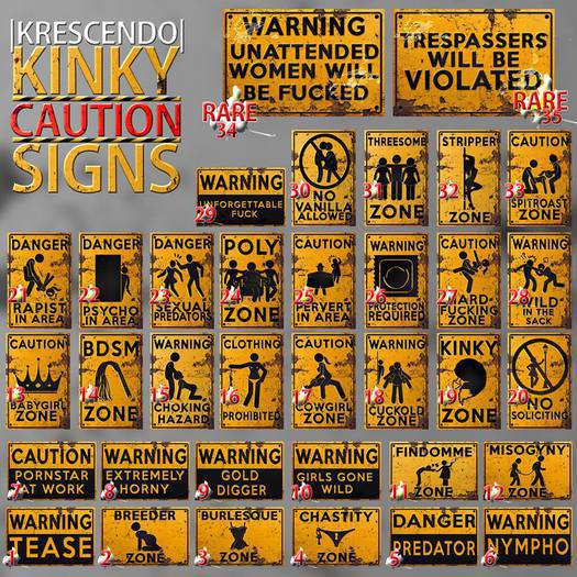 Second Life Marketplace - KRES Caution Signs - Full Set