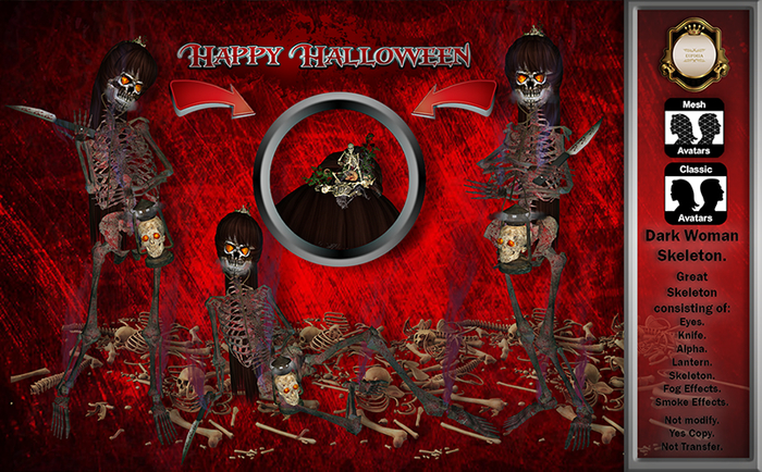 Second Life Marketplace - Dark Woman Skeleton