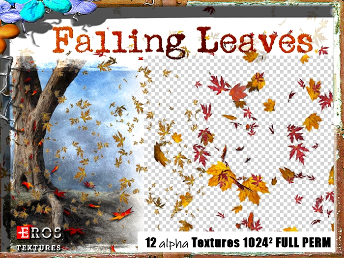 Second Life Marketplace - Autumn Fall Leaves (alpha) Textures