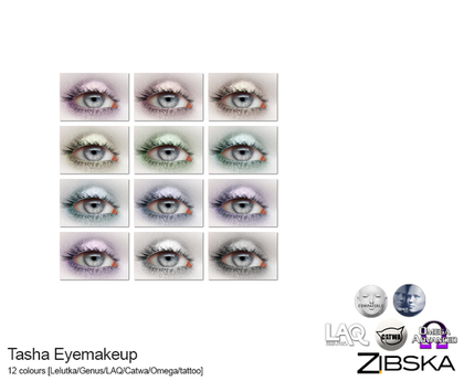 Second Life Marketplace - Zibska [50% Off] ~ Tasha Eyemakeup in 12 ...