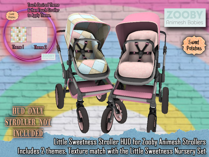 Second Life Marketplace - Zooby Stroller HUD - Little Sweetness Theme