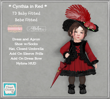 Second Life Marketplace - *CC* Fitted TD Baby/Bebe Toddler *Cynthia Red*