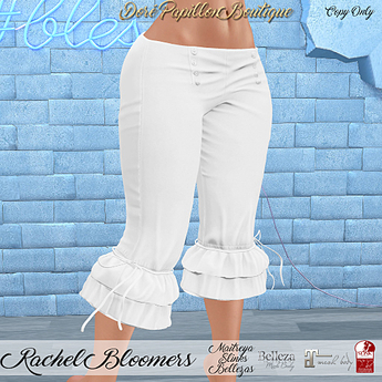 Second Life Marketplace - DPB Rachel Bloomers - White *Maitryea, Slinks ...